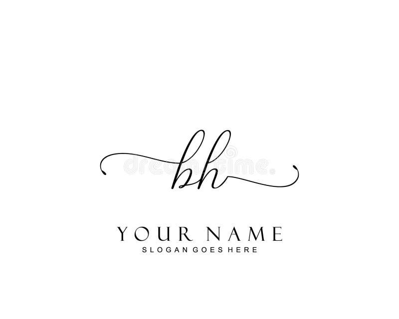 Initial BH Signature Logo Template Vector Stock Vector - Illustration ...