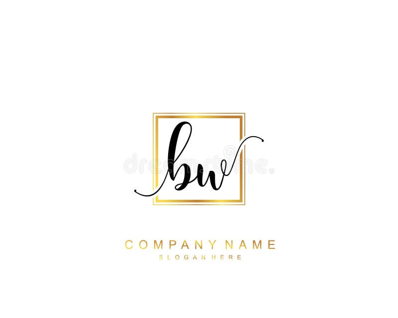 Initial BW Signature Logo Template Vector Stock Vector - Illustration ...