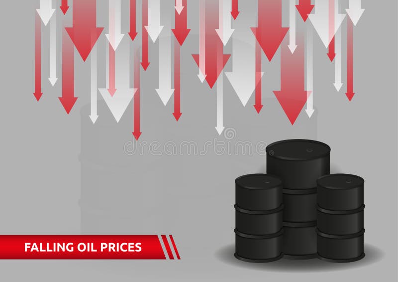 Oil Price Falling Down Vector Banner. Concept Design Template for Oil ...