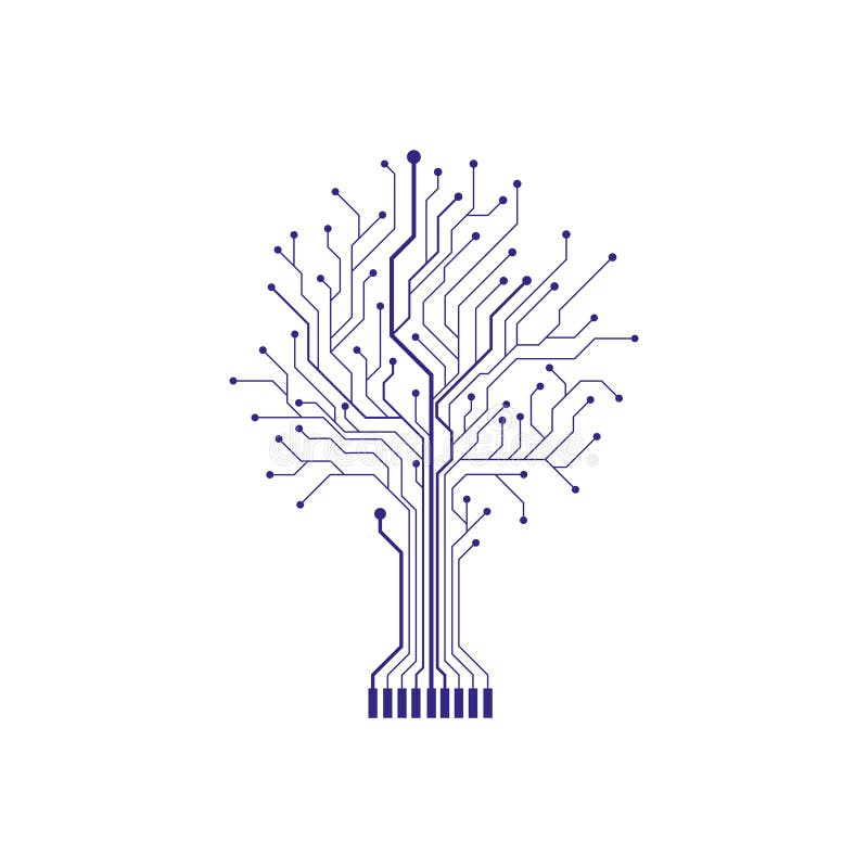 Digital Tree Technology Electric Circuit Logo Vector Design. Abstract ...