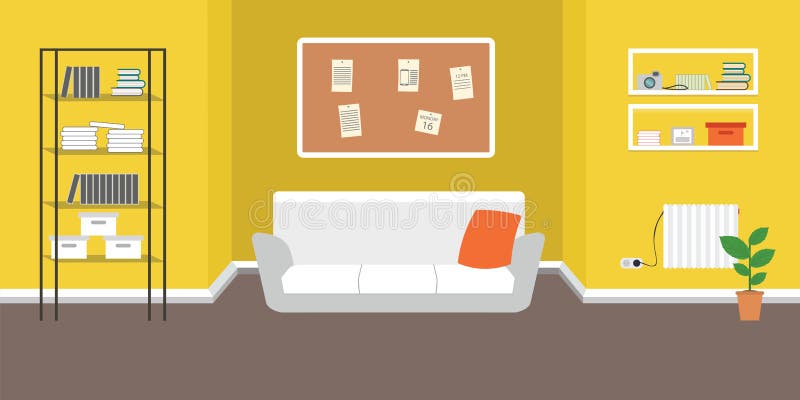 Living Room with Furniture. Daylight Apartments . Hotel Suite with City ...