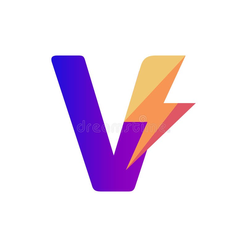 Letter V Lightning Vector Logo Design Template Stock Vector ...