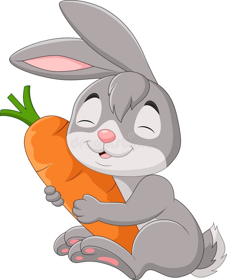 Cartoon Rabbit Eating Carrot Stock Illustrations – 459 Cartoon Rabbit ...