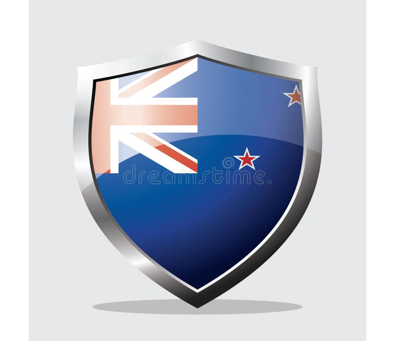 Shield Icon Vector Illustration of a New Zealand Country Flag Stock ...