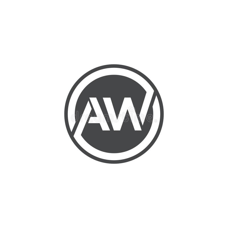 AW Letter Logo Icon Design Template Elements Stock Vector ...