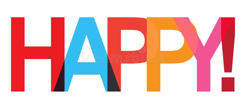 Colorful happy word stock illustration. Illustration of paper - 180368887