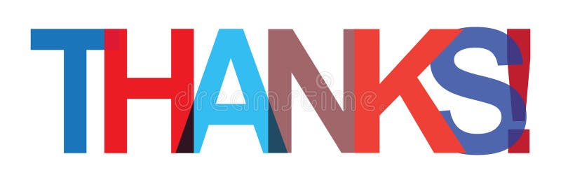 Colorful thanks word stock illustration. Illustration of colourful ...