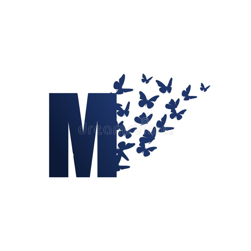 Initial M Butterfly Freedom Logo Stock Vector - Illustration of ...