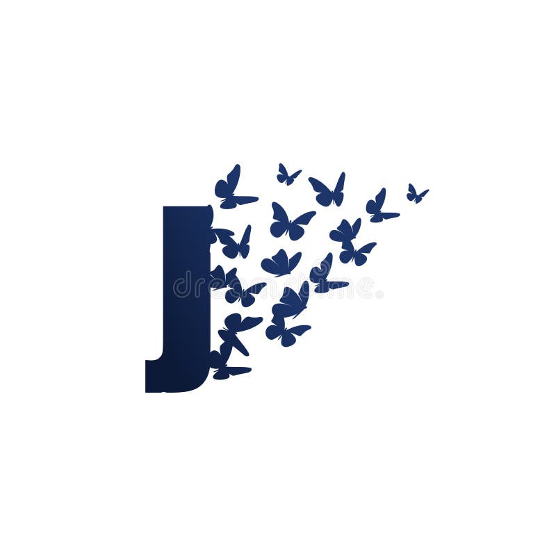 Initial J Butterfly Freedom Logo Stock Vector - Illustration of ...