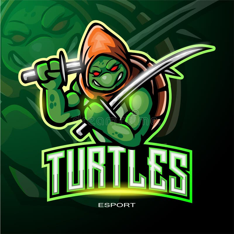 Turtle Esport Mascot Logo Design Stock Vector - Illustration of ...
