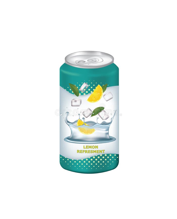 Lemon juice can stock vector. Illustration of lemonade - 180425789