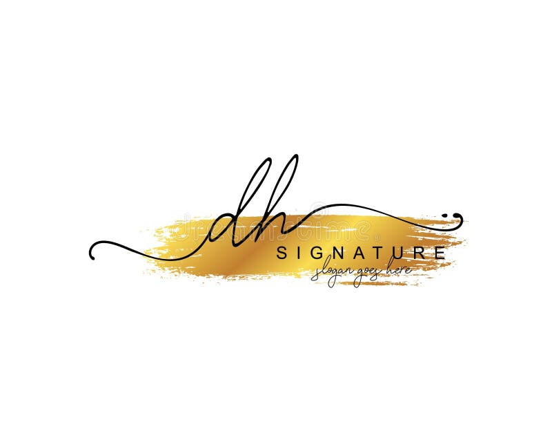 Initial DH Signature Logo Template Vector Stock Vector - Illustration ...