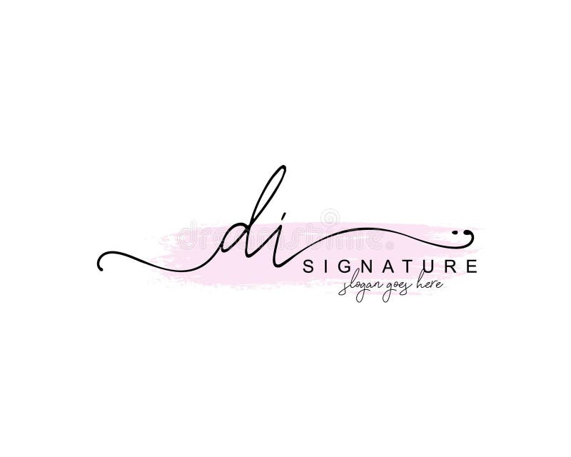 Initial DI Signature Logo Template Vector Stock Vector - Illustration ...