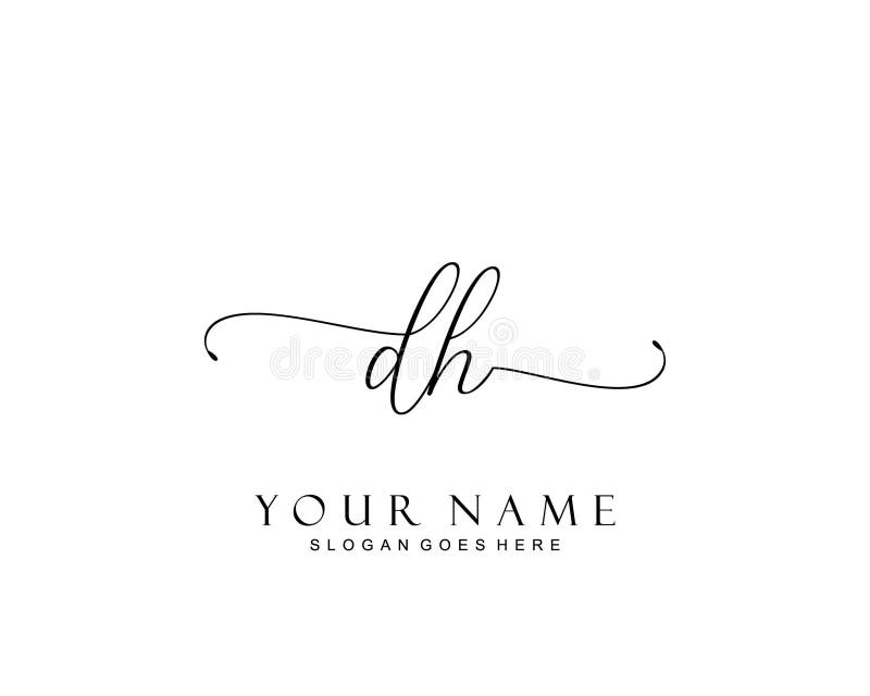 Initial DH Signature Logo Template Vector Stock Vector - Illustration ...