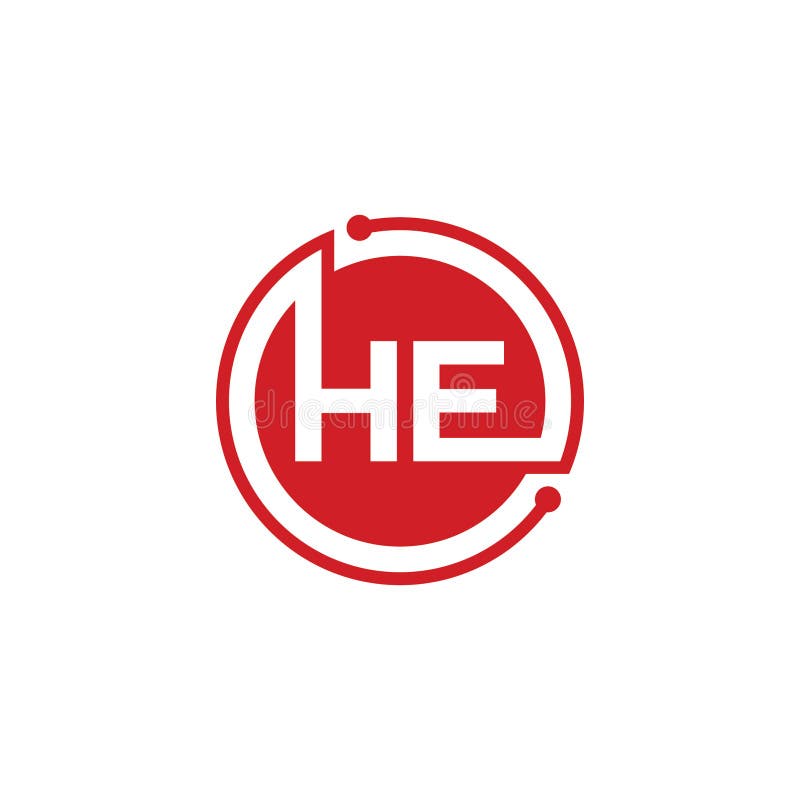 He Letter Logo Icon Design Template Elements Stock Vector ...