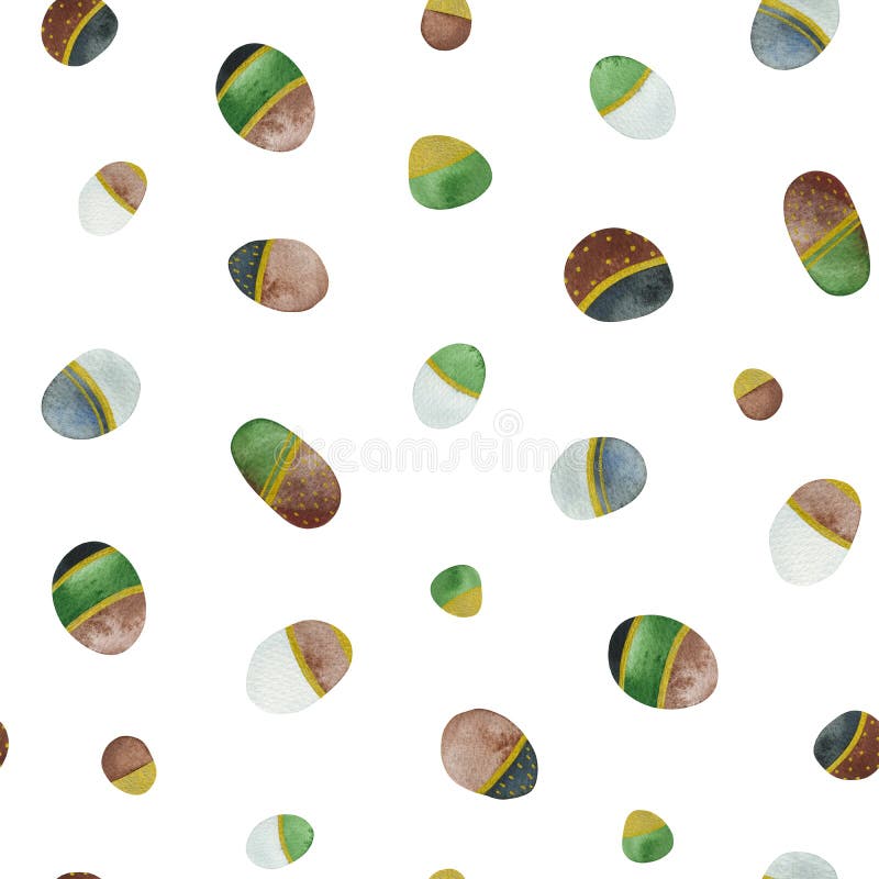 Watercolor Texture with Colorful Decorative Stones Stock Illustration ...