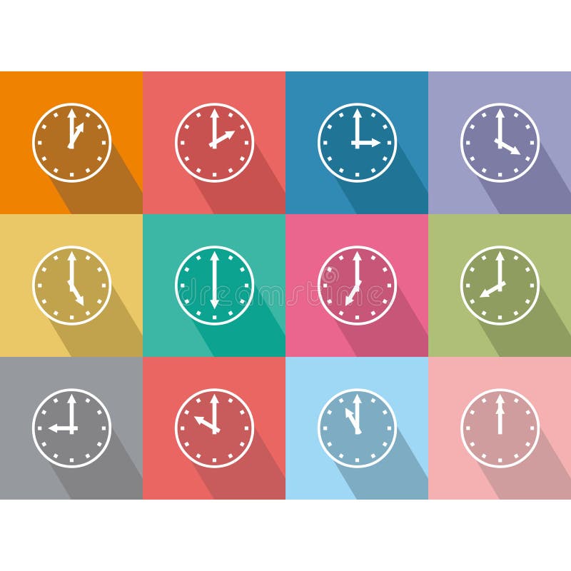 Clock Flat Design stock vector. Illustration of gadget - 180743237