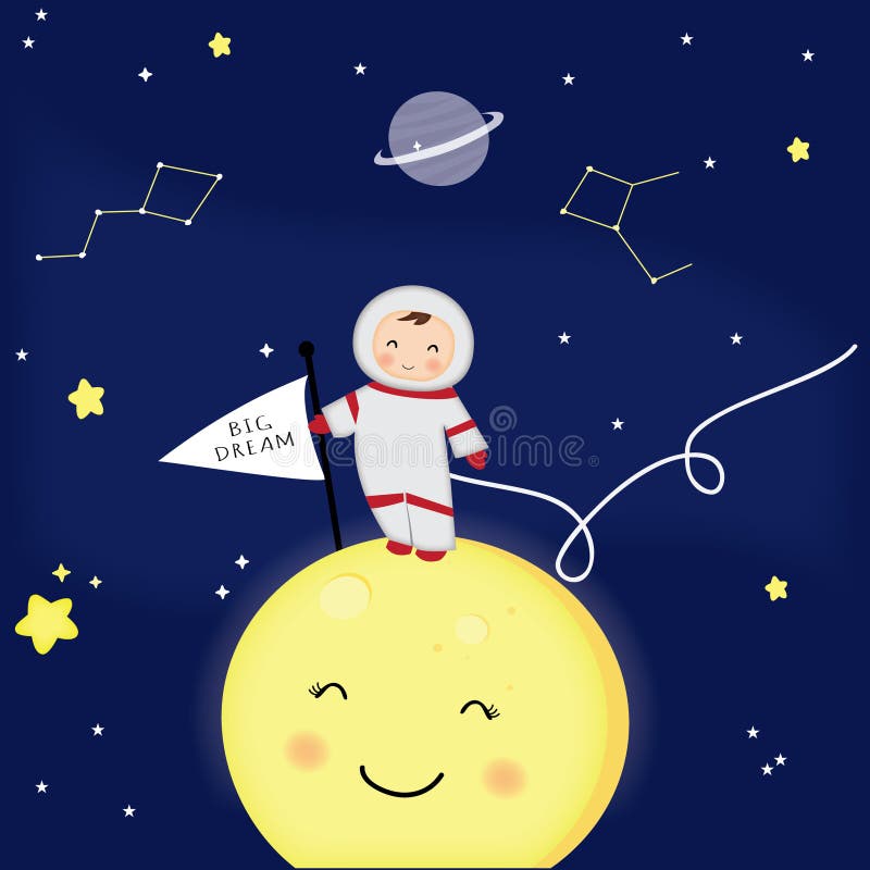 Child and Moon stock vector. Illustration of moon, human - 66797818