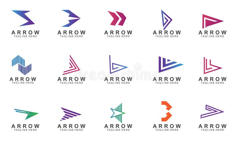 Set of Arrow Logo Design with Creative Concept Stock Vector ...