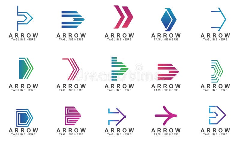 Set of Arrow Logo Design with Creative Concept Stock Vector ...