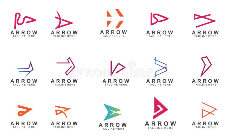 Set of Arrow Logo Design with Creative Concept Stock Vector ...