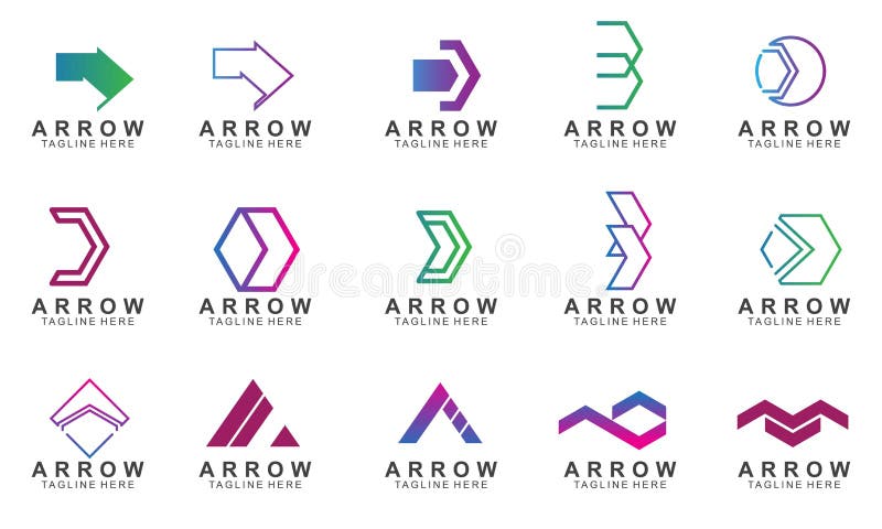 Set of Arrow Logo Design with Creative Design Stock Vector ...