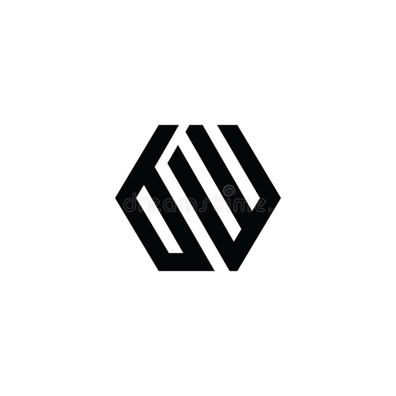 BW Letter Logo Icon Design Template Elements Stock Vector ...