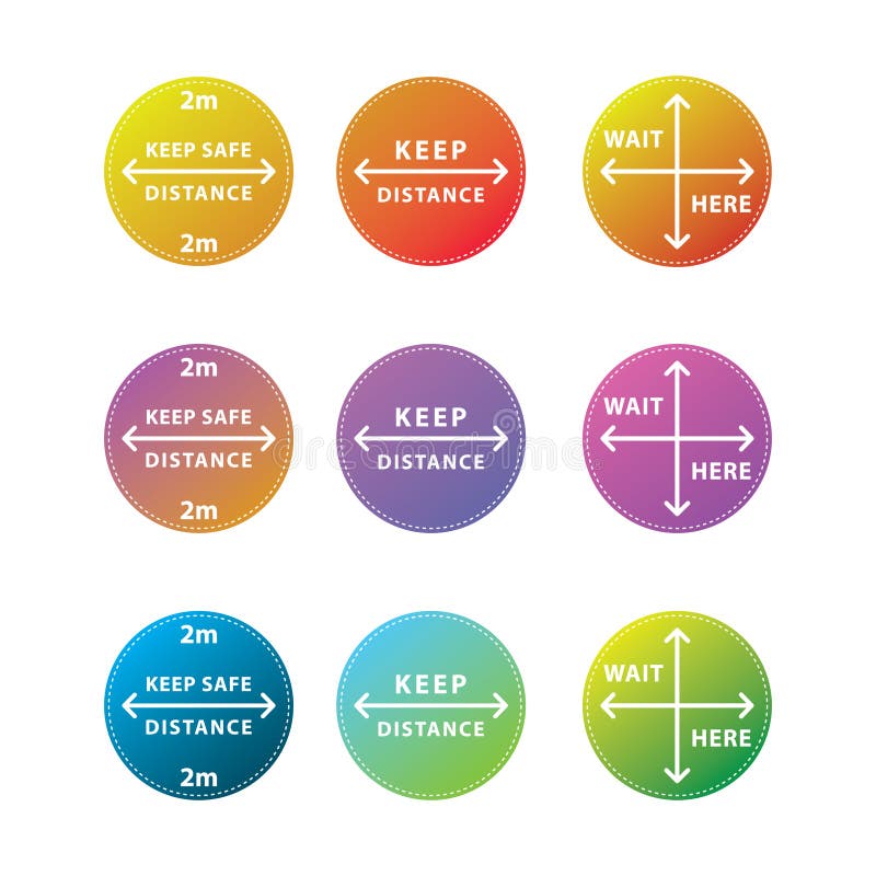 Round Floor Marking for Social Distancing, Sign Keep Safe Distance ...
