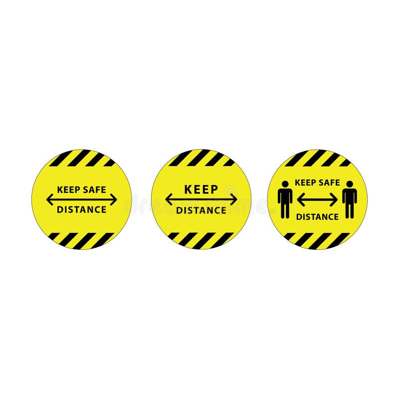 Round Floor Marking for Social Distancing, Sign Keep Safe Distance ...