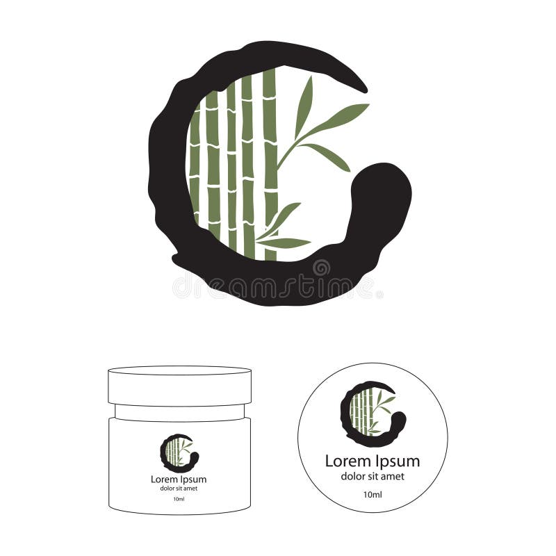 Bamboo Branches and Leaves Inside Zen Symbol Stock Vector ...