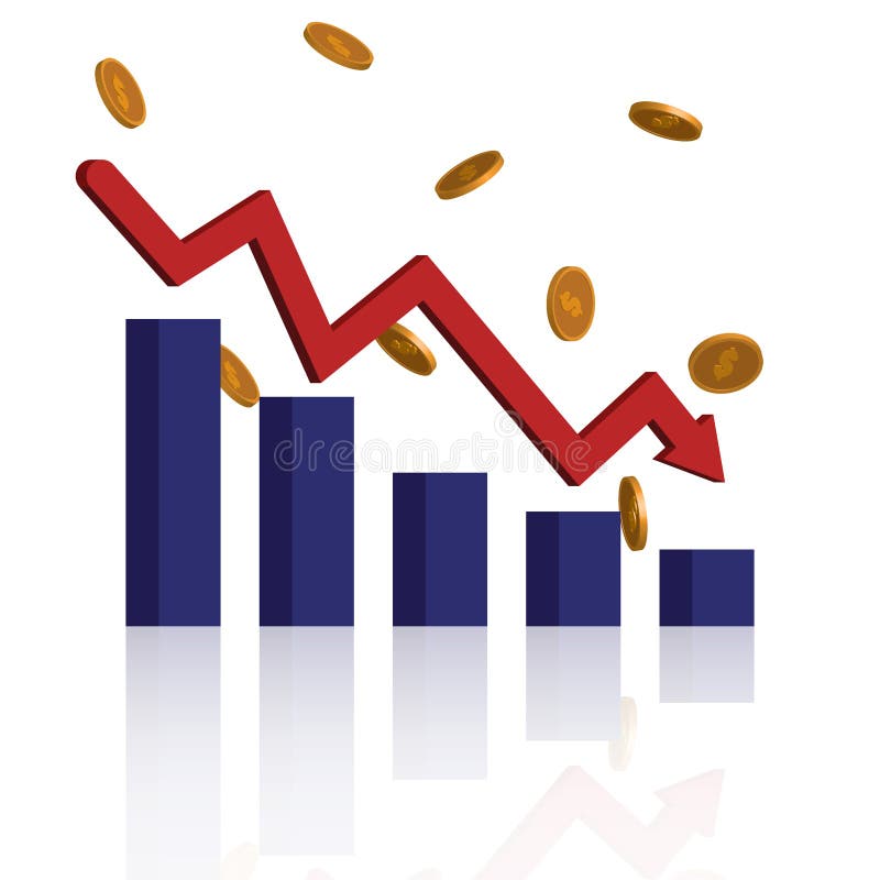 The U.S. Economic Crisis. Concept Bad Economy Reduction, Market Fall ...