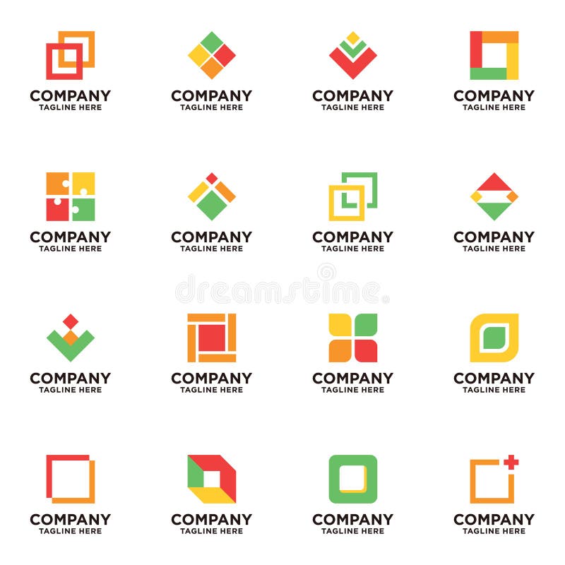 Simple and Clean Square Logo Template Stock Vector - Illustration of ...
