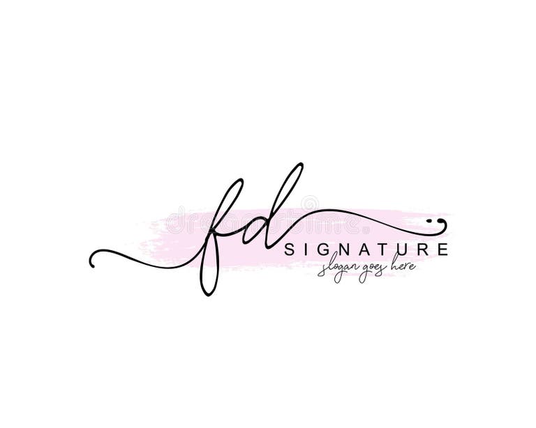 Initial FD Signature Logo Template Vector Stock Vector - Illustration ...