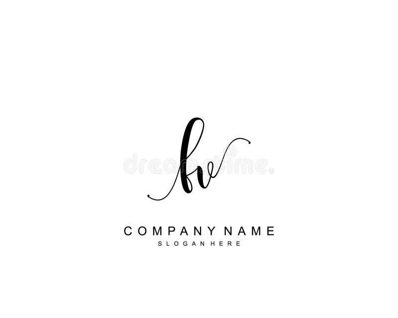 Initial FV Signature Logo Template Vector Stock Vector - Illustration ...