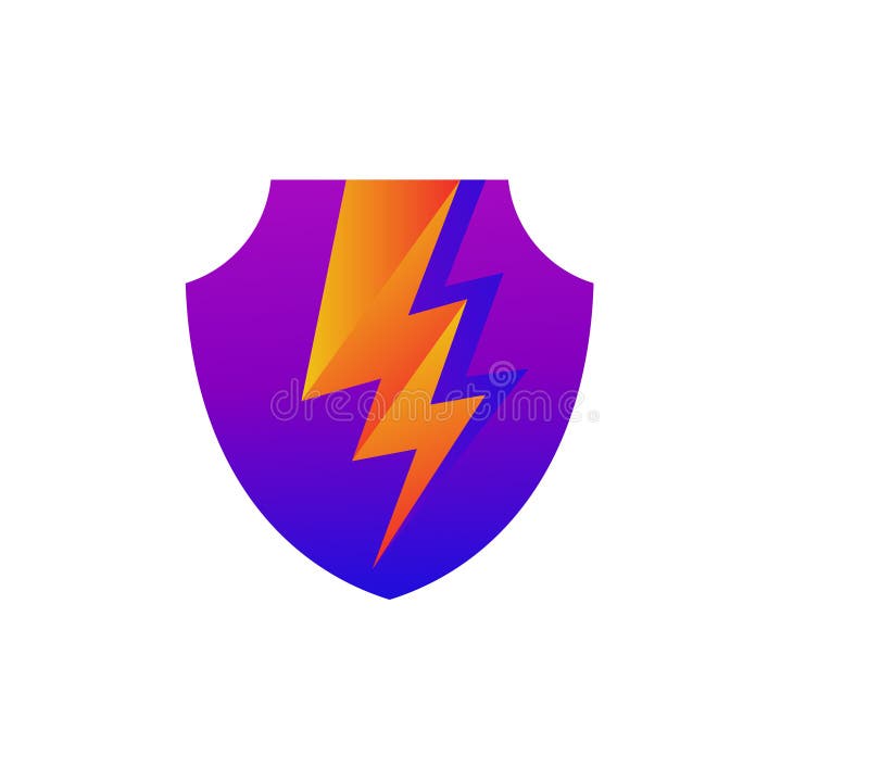 Lightning Shield Protect Vector Logo Design Template Stock Vector ...