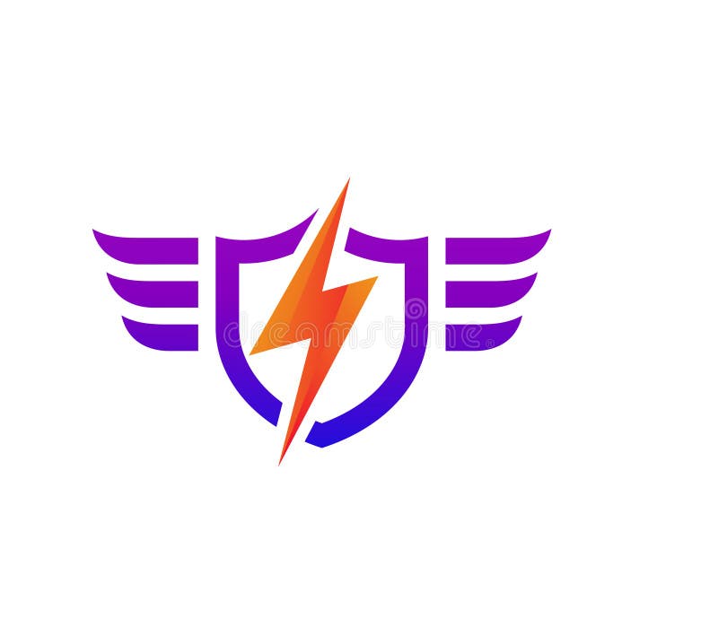 Lightning Shield Protect Vector Logo Design Template Stock Vector ...