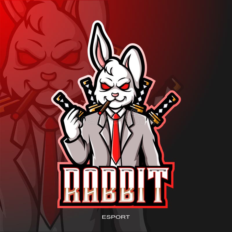 Rabbit Samurai Esport Logo Mascot Design. Stock Vector - Illustration ...