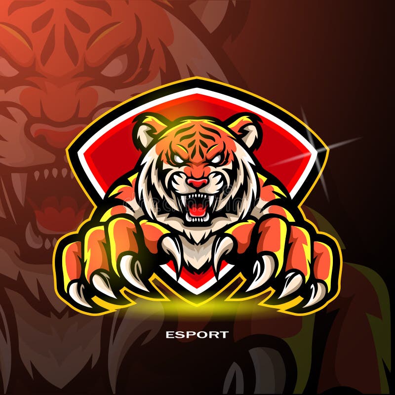Tiger Esport Logo Mascot Design Stock Vector - Illustration of player ...