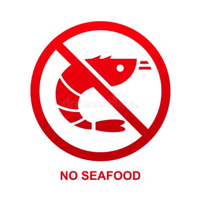 No Seafood Sign Isolated on White Background Stock Vector ...