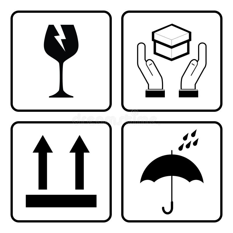 Packing symbols - set stock vector. Illustration of pack - 15015765