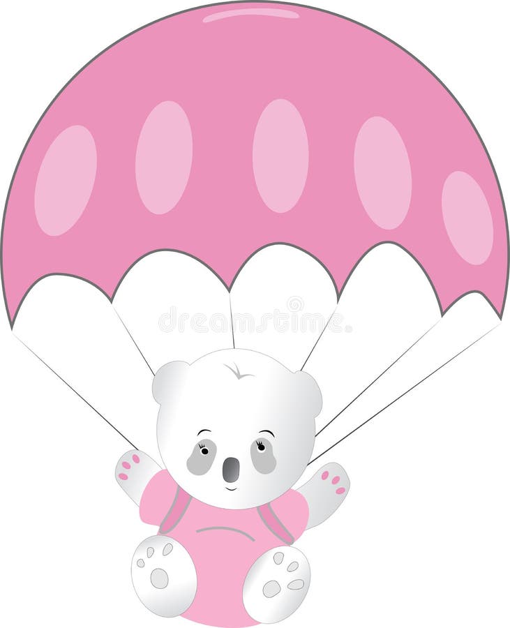 Cute Animal Pink Koala or Panda Pink Baby Vector Illustration Stock ...