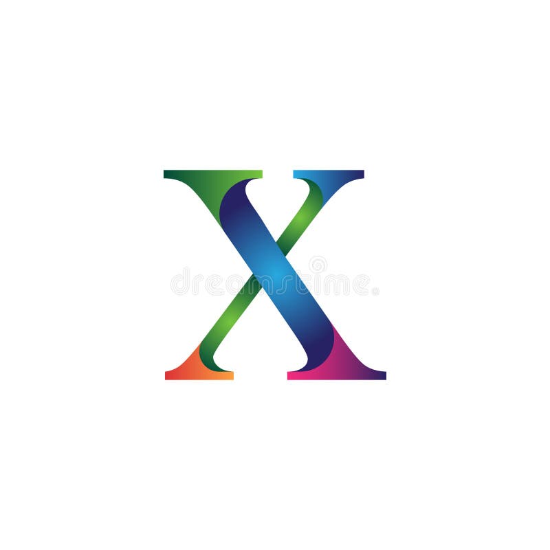 Initial Letter X Concept Logo Vector Blue Orange and Purple Color Stock ...