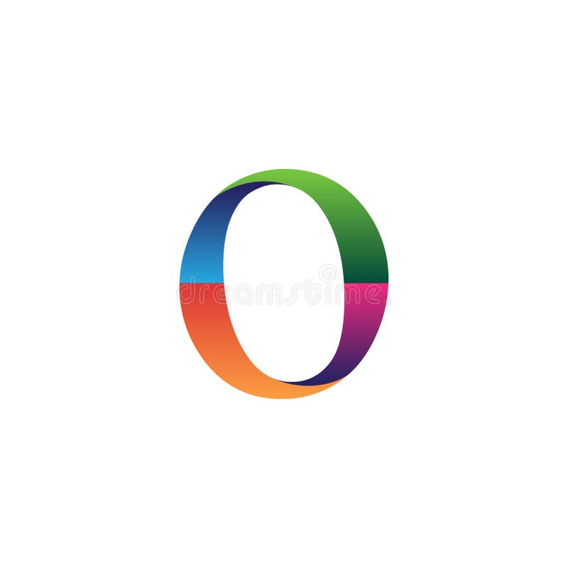 Initial Letter O Concept Logo Vector Blue Orange and Purple Color Stock ...