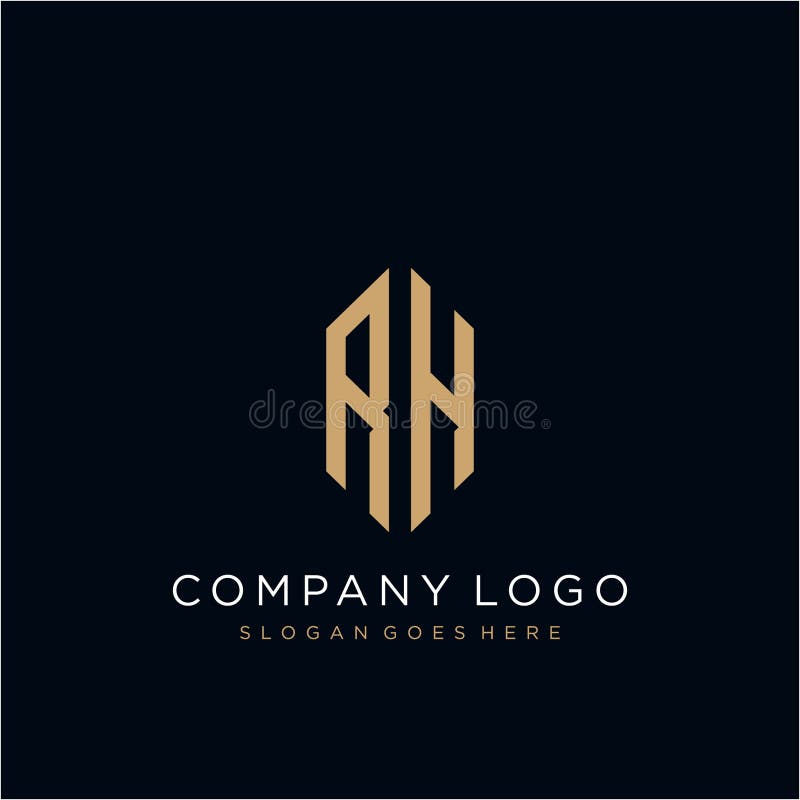 RH Letter Logo Icon Design Template Elements Stock Vector ...