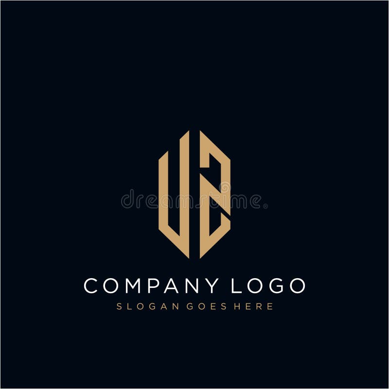 UZ Letter Logo Icon Design Template Elements Stock Vector ...