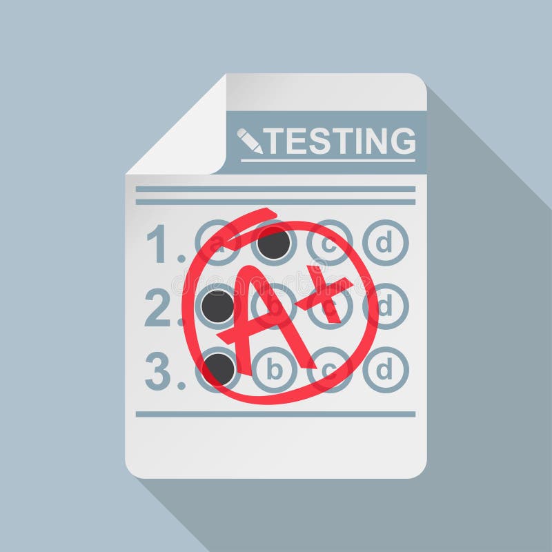 Grade Result a Plus on Testing Paper Stock Vector - Illustration of ...