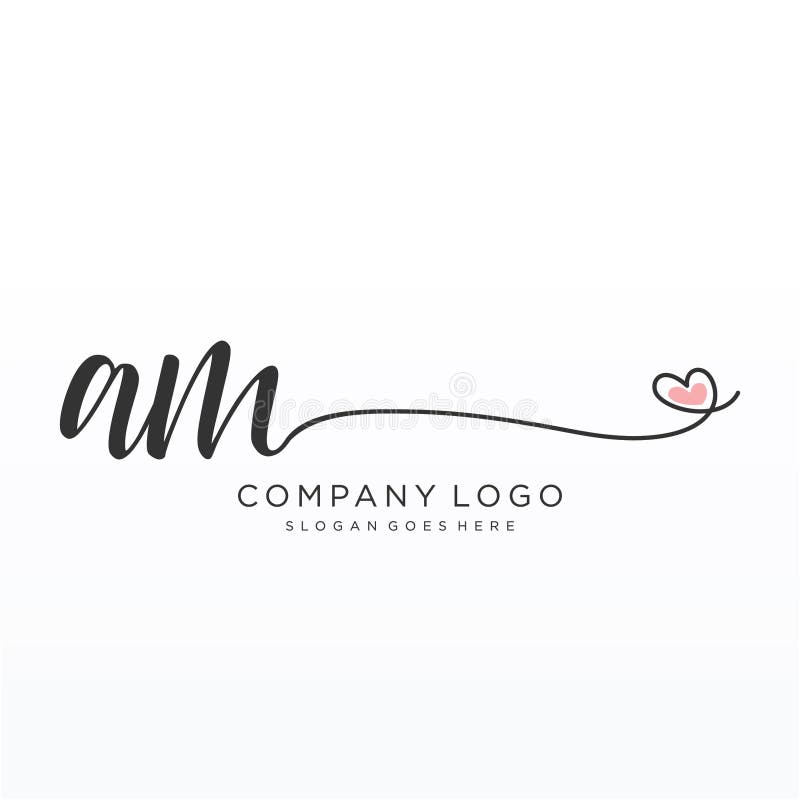 Am Initial Handwriting Logo Design Stock Vector - Illustration of ...