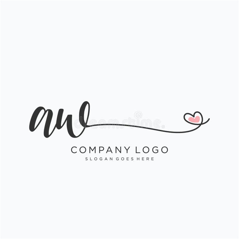AW Initial Handwriting Logo Design Stock Vector - Illustration of ...