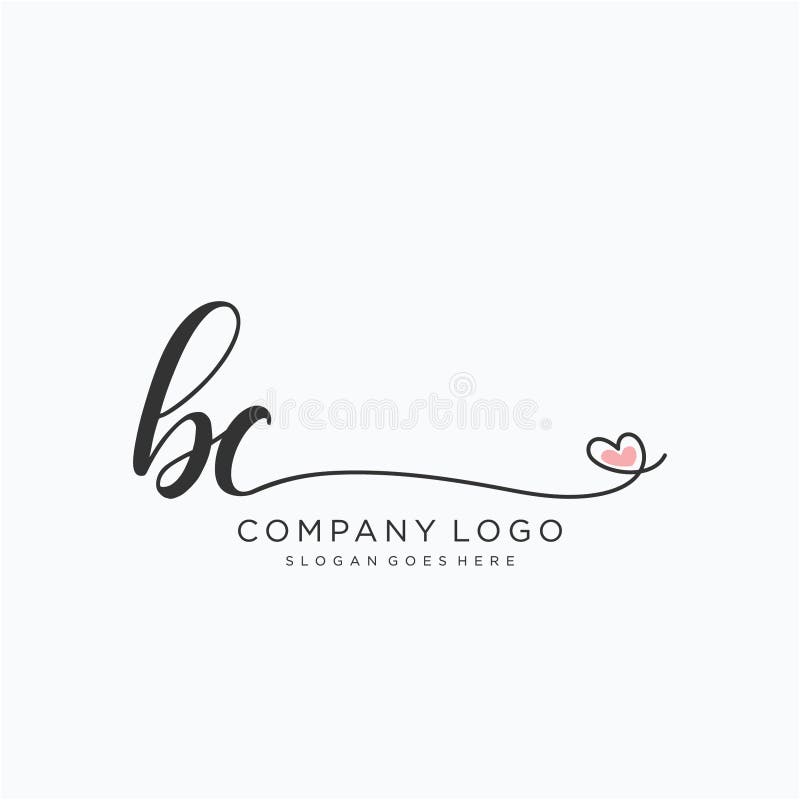 BC Initial Handwriting Signature Logo Template Vector. Stock ...
