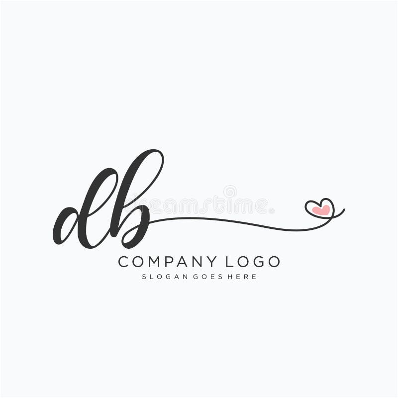 DB Initial Handwriting Logo Design Stock Vector - Illustration of ...